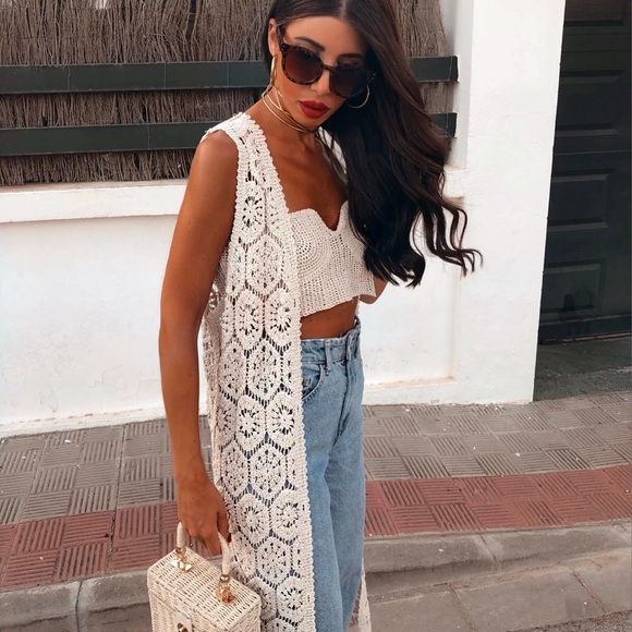 Buganco | Jackets & Coats | Chic Crochet Vest In Beige | Poshmark